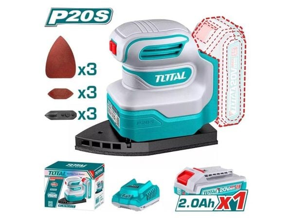 Máy chà nhám dùng pin 20V Total TPSLI20141 (1 Pin 2.0Ah, 1 Sạc ...