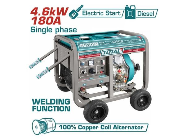 Máy phát điện dùng dầu diesel (kết hợp chức năng máy hàn) 4.6KKW/180 A ...