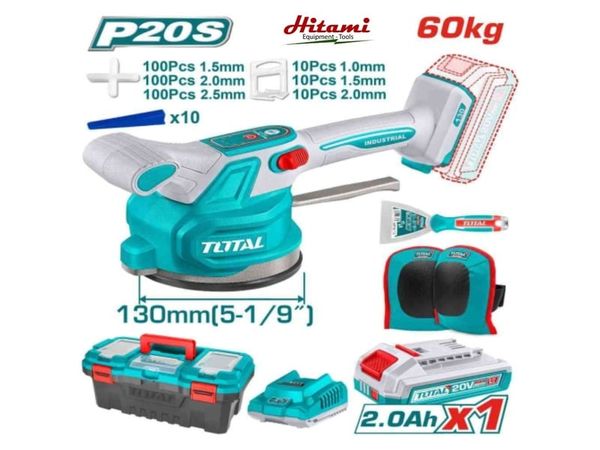 Máy rung ốp lát gạch dùng pin 20V Total TTVLI20018 (1 Pin 2.0Ah, 1 Sạc ...