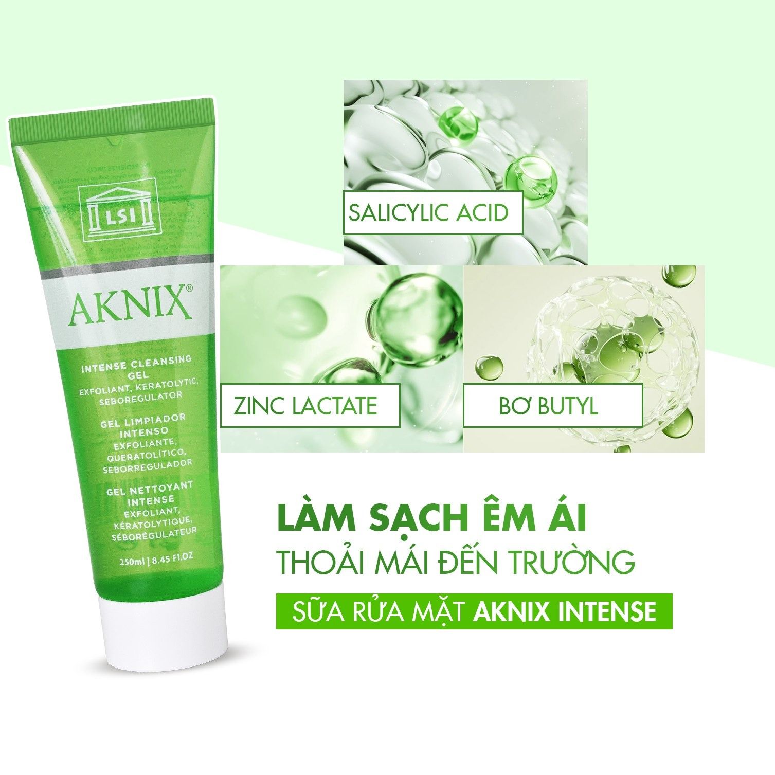 Sữa rửa mặt cho da dầu, da mụn AKNIX Intense Cleansing Gel - Perfect ...