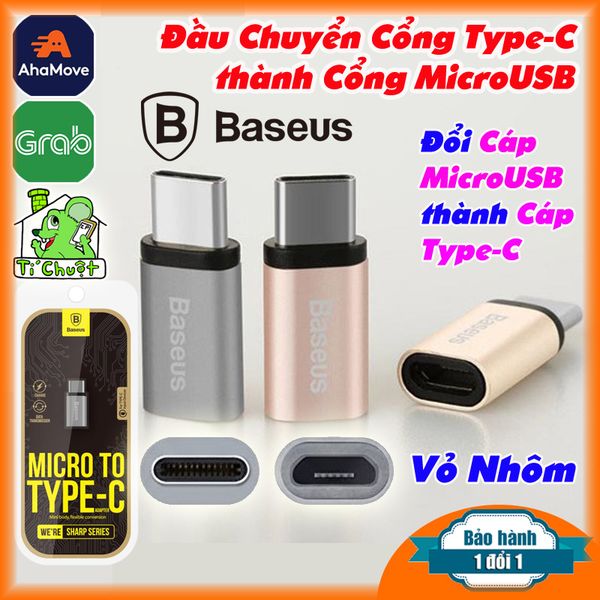 Đầu Chuyển Cổng Type-C qua Cổng MicroUSB BASEUS Adapter – Shop Tí Chuột