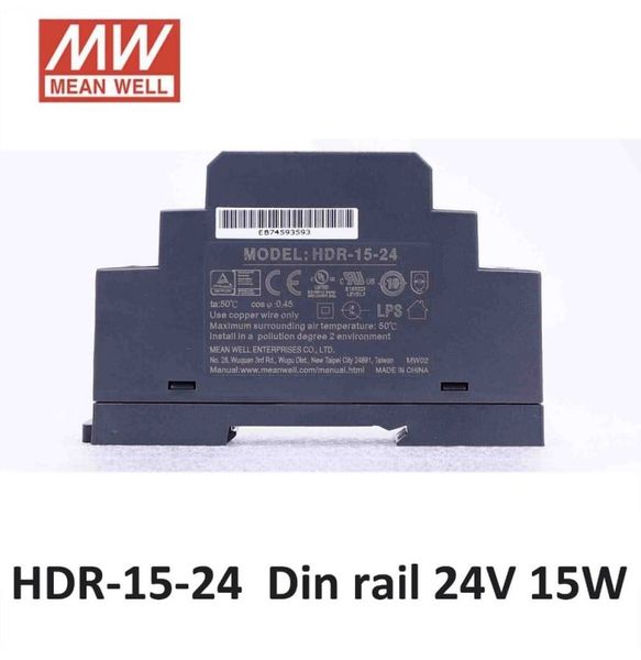 Bộ đổi nguồn điện công nghiệp HDR-15-24 AC220V - DC24V 15W 0.63A gắn t ...