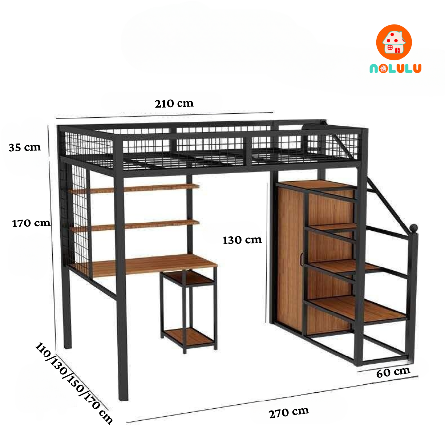Giường tầng khung sắt hiện đại Nolulu - GTS02– NOLULU.COM