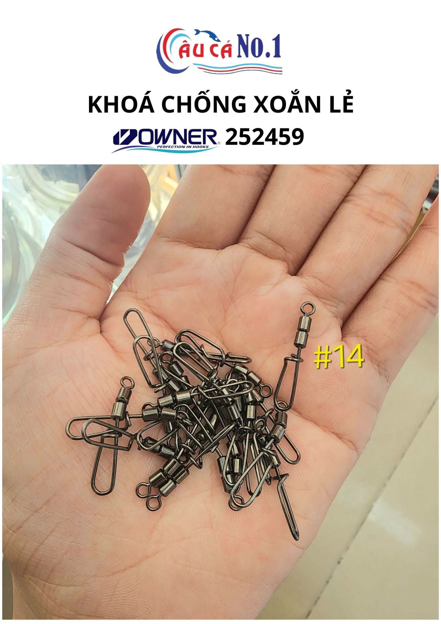 [HÀNG LẺ - SIÊU RẺ] 10 CÁI MA NÍ KHOÁ CÂU CÁ CHỐNG XOẮN OWNER SINKER H ...