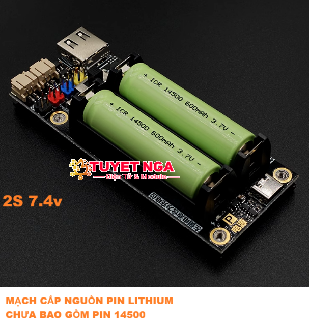 Mạch Cấp Nguồn Pin 14500 Sạc Nhanh 7.4V 2S – ĐIỆN TỬ TUYẾT NGA