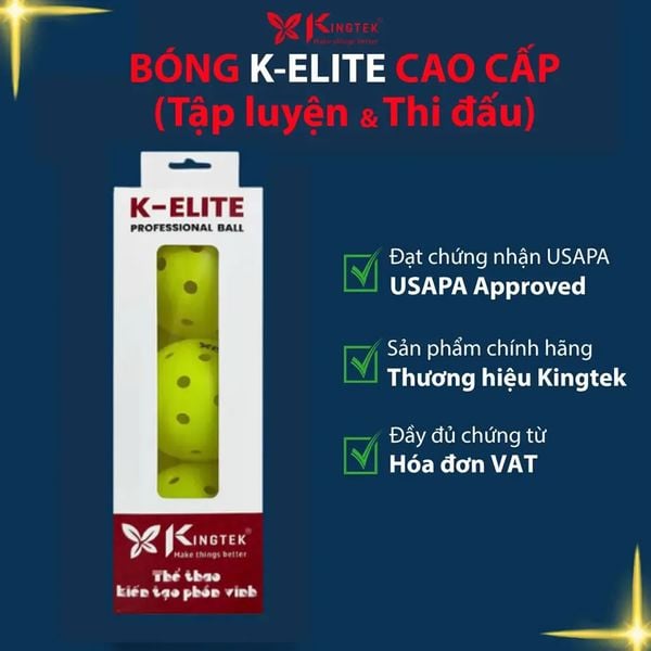 BANH PICKLEBALL hộp x3 - KINGTEK ELITE chuẩn thi đấu USA Pickleball (K ...