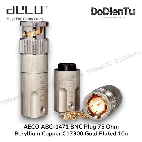 AECO ABC-1471 BNC Plug 75 Ohm - Gold Plated 10 micron (2 pcs) | Đồ Điện Tử
