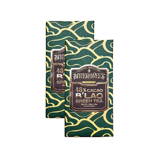 Socola nâu Bảo Lộc 48% vị trà xanh Bittersweet 50 g – FARMERS MARKET