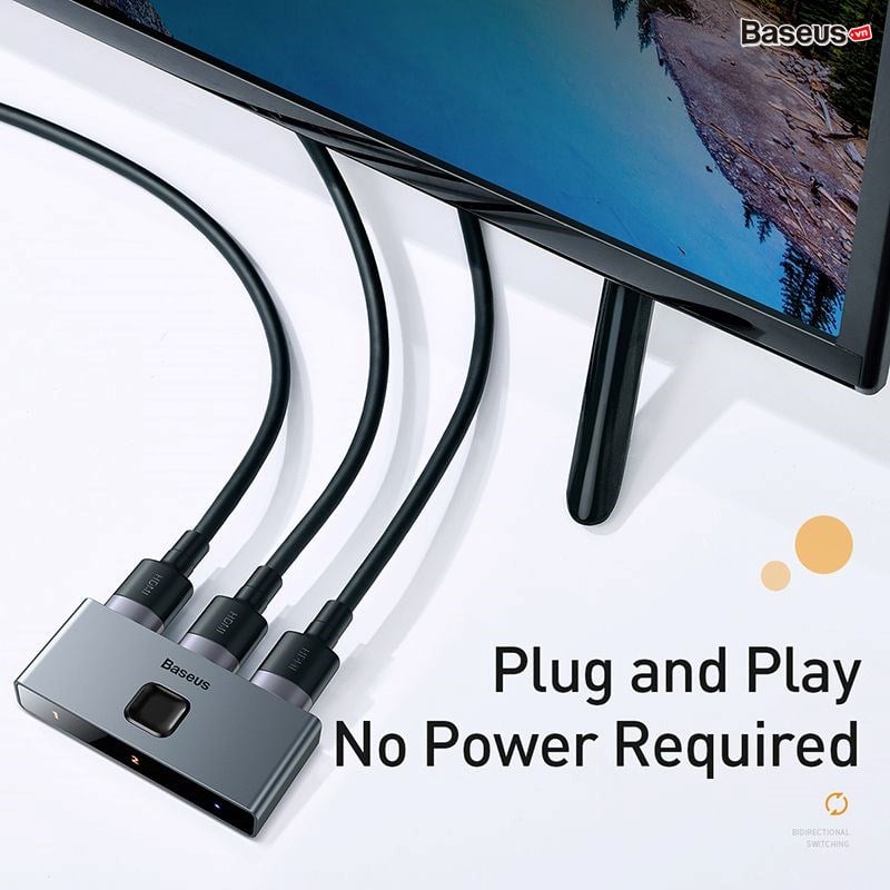 Thiết bị chia cổng HDMI 2 chiều Baseus Matrix HDMI Splitter (2to1/1to2 ...