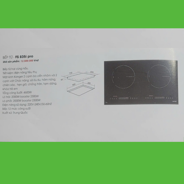 Bếp từ đôi Faster FS-835I Pro – Bếp Trường Phát