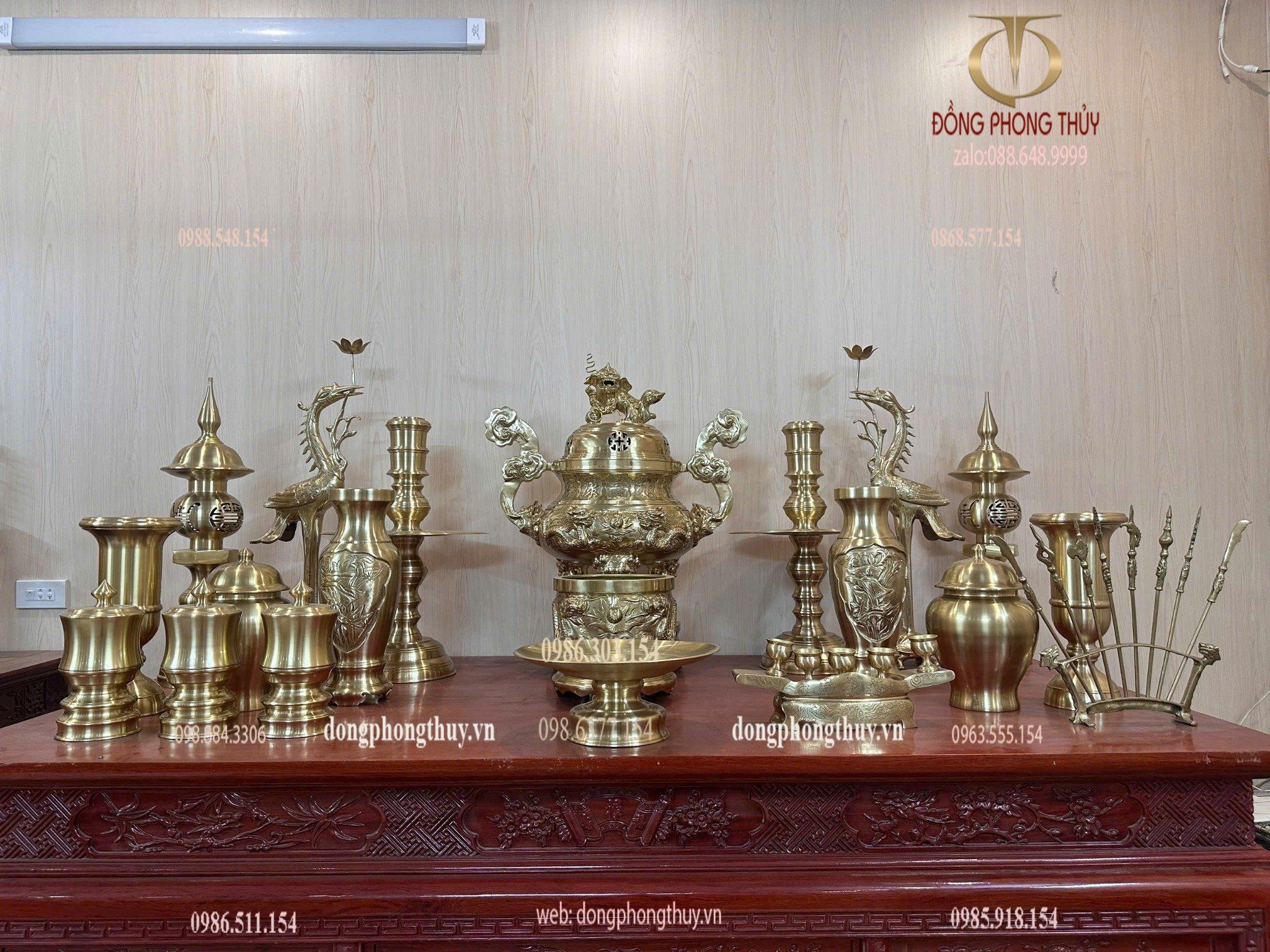 Bộ đỉnh đồng cát tút đầy đủ – Đồng Phong Thủy