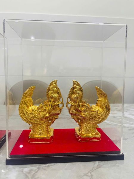 Đầu rồng thời lý bằng đồng mạ vàng 24k – Đồng Phong Thủy