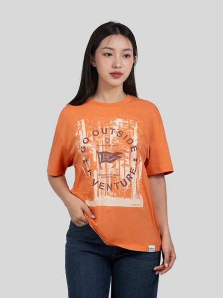 Áo Thun Nữ Green X Typo Go Outside WTS 2456 | COUPLE TX