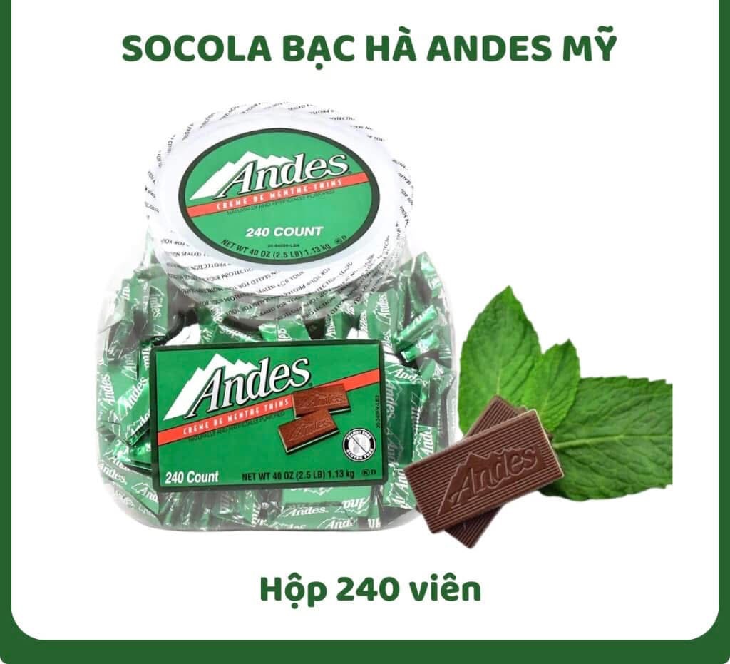 Kẹo Chocolate Đen Bạc Hà Andes Creme De Menthe Thins 240 viên 1.13kg t
