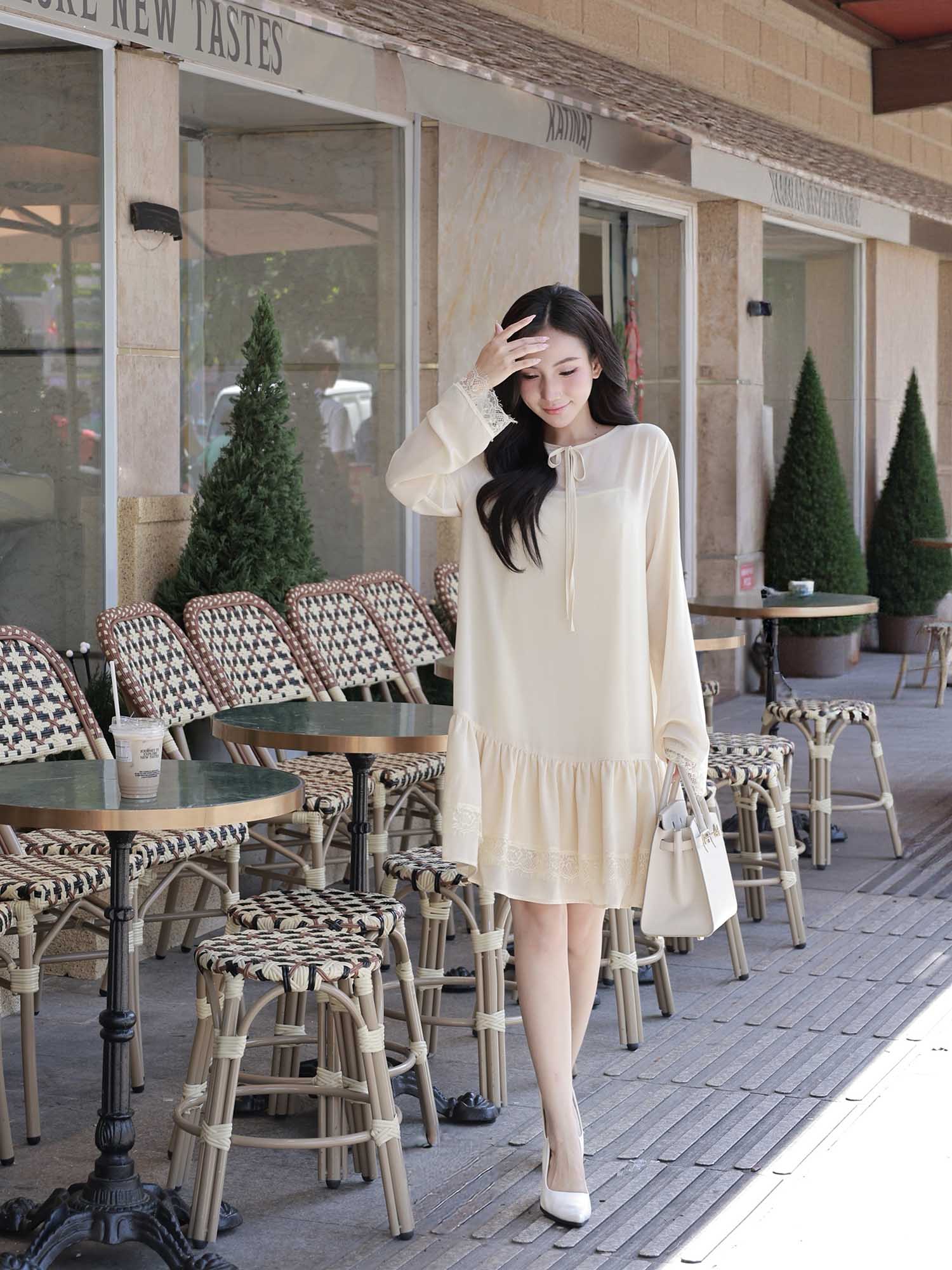 Đầm mini Chiffon tay dài – MARC