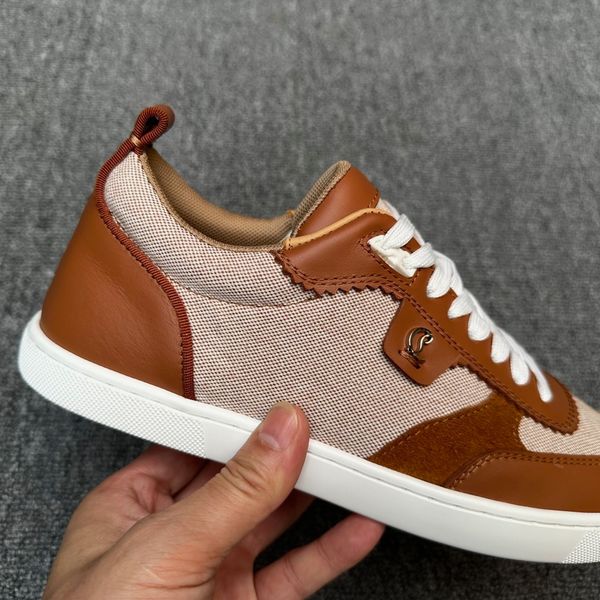 GIÀY NAM Lou.bou.tin* GERMAN TRAINER LOW – PHỐI DA & VẢI DỆT, ĐẾ ĐỎ BI ...