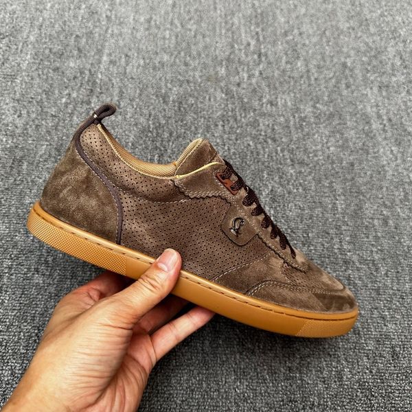 GIÀY NAM Lou.bou.tin* SNEAKER DA LỘN NÂU – FORM THỂ THAO THANH LỊCH, Đ ...