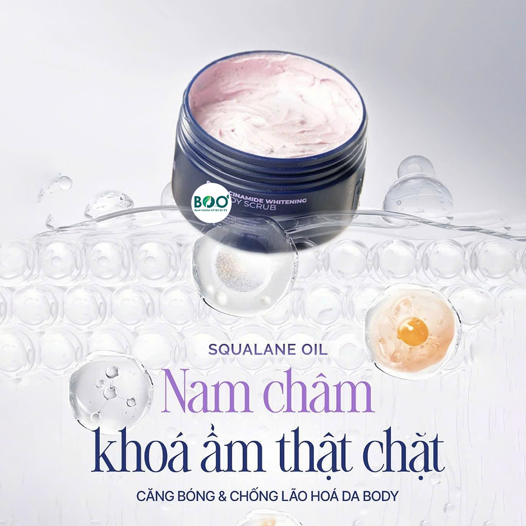 Tẩy tế bào chết toàn thân Rosemine Niacinamide Whitening Body Scrub ...