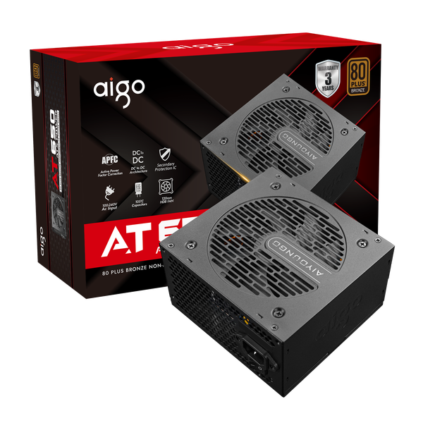 NGUỒN MÁY TÍNH AIGO MODEL AT650 CÔNG SUẤT 650W, APFC, DC TO DC 80 PLUS ...