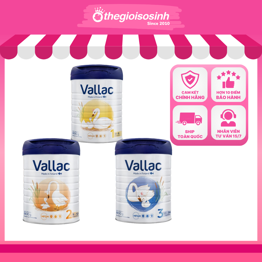 Sữa bột Vallac 800g số 1-2-3 cho bé 0-36 tháng – Nhập khẩu Phần Lan ...