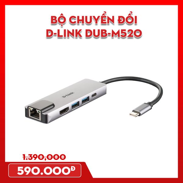 BỘ CHUYỂN ĐỔI D-LINK DUB-M520 - 5 IN 1 USB-C™ HUB WITH HDMI/ETHERNET A ...
