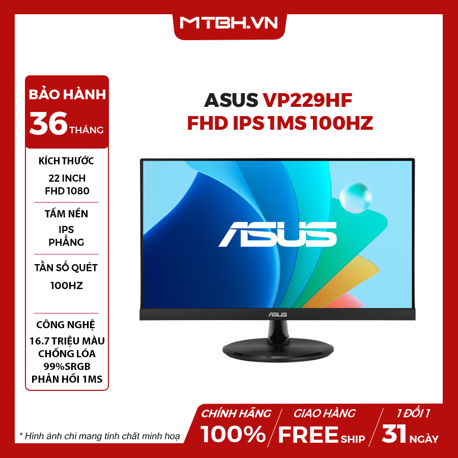 MÀN HÌNH ASUS VP229HF 21.5" FHD IPS 1MS 100HZ VIỀN SIÊU MỎNG – Máy Tính ...