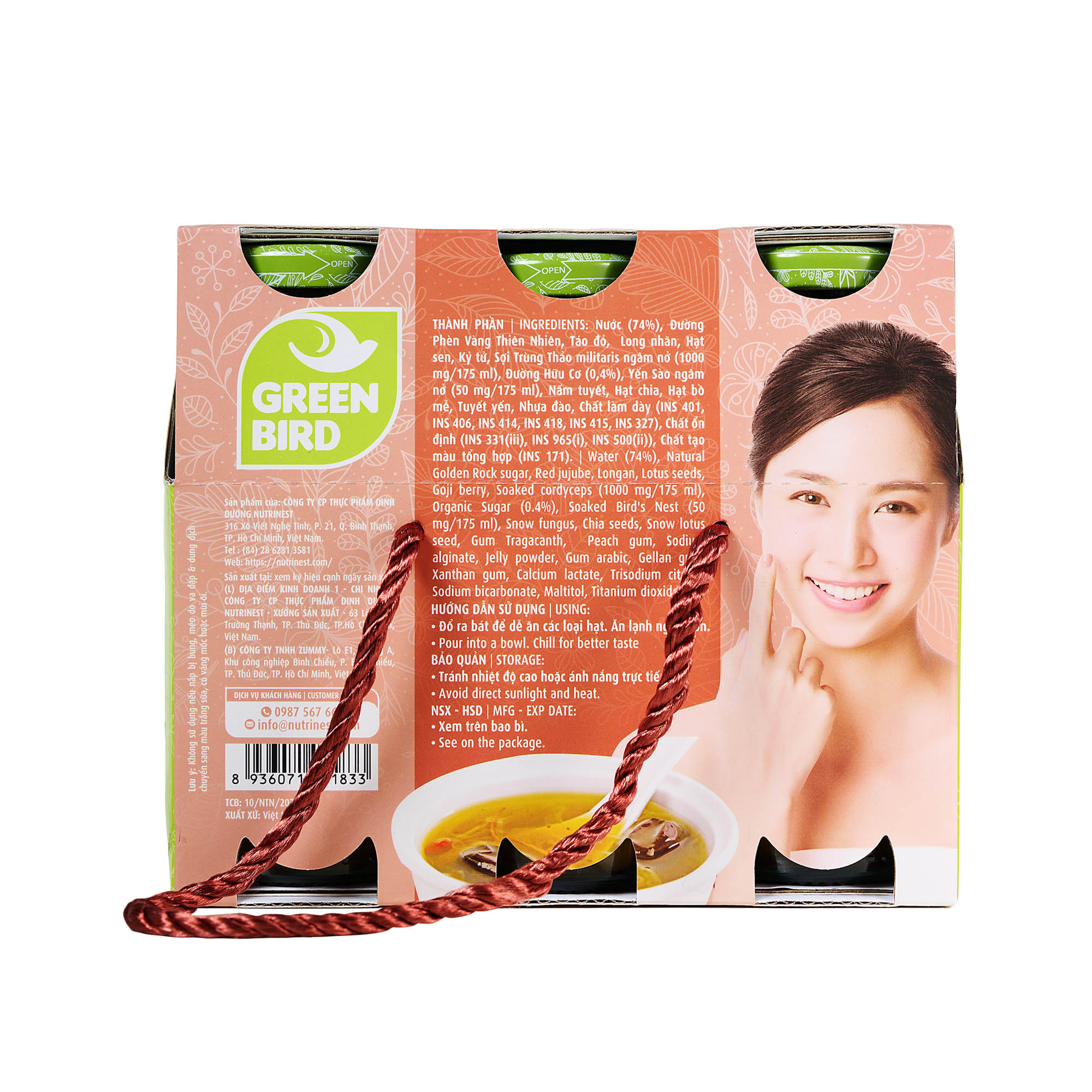 Lốc Green Bird - Chè Dưỡng Nhan Tổ Yến & Trùng Thảo - (6 chai*185ml ...