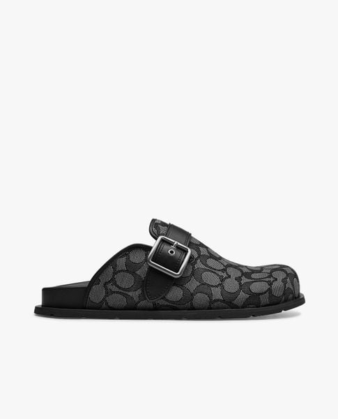 COACH - Giày mules nam mũi tròn Buckle In Signature Jacquard