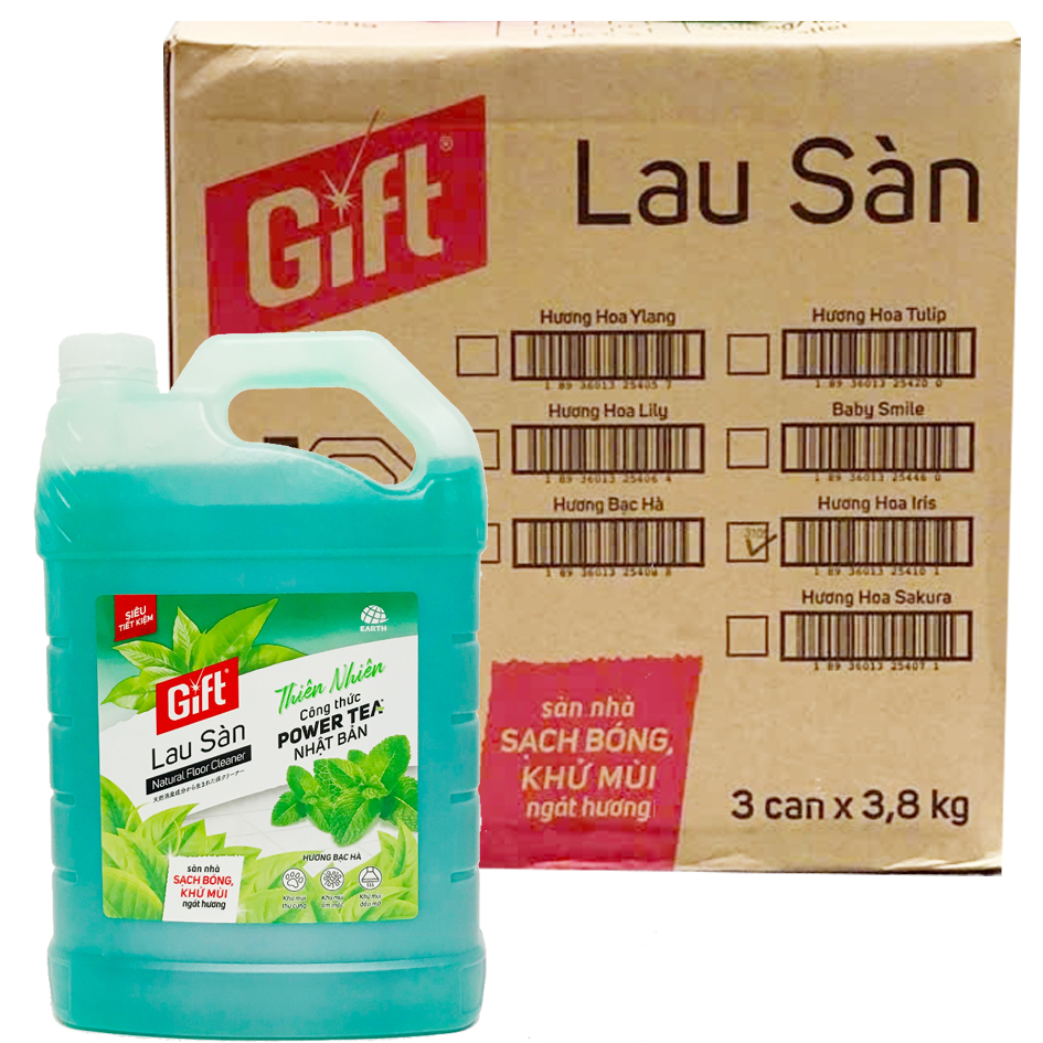 Nước lau sàn nhà Gift hương bạc hà thùng 3 can x 3,8 kg – Chuỗi Tạp Hóa Việt - Chuyên Sỉ Và Lẻ