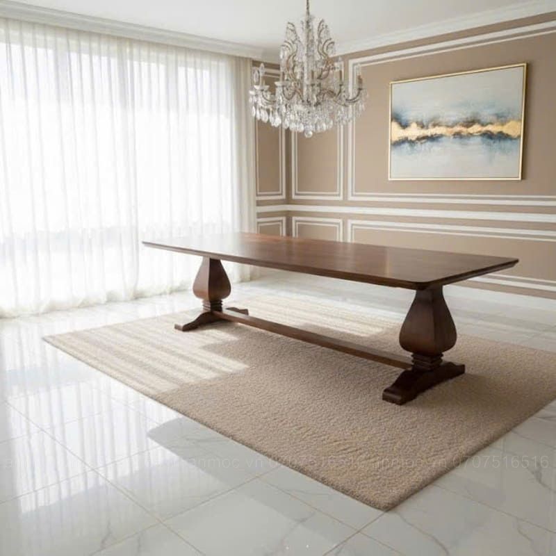 Bàn Ăn Tân Cổ Điển LUXORA – Nội Thất An Mộc