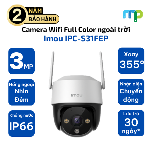 Camera Wifi ngoài trời Full Color 3MP IMOU IPC-S31FEP