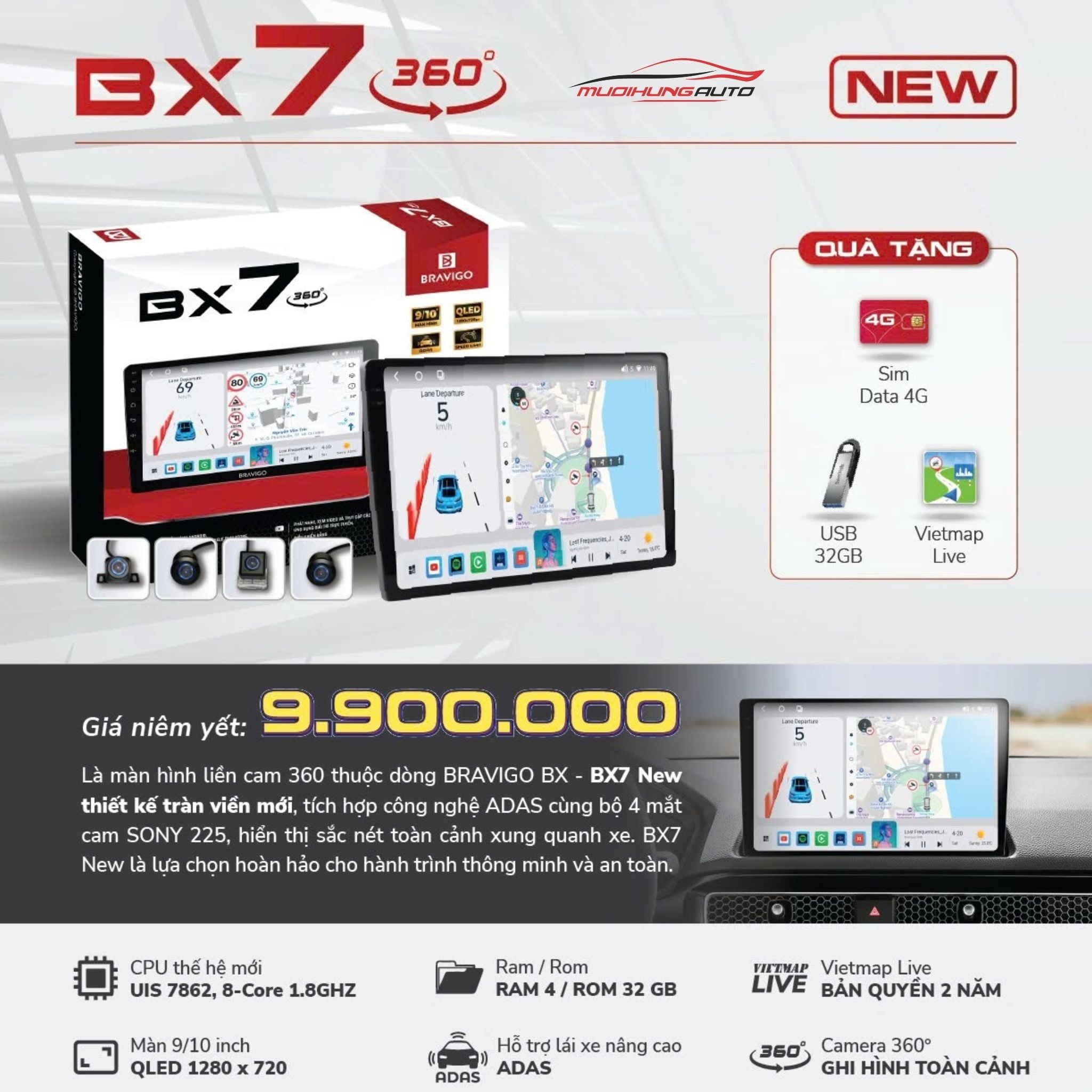 Màn Hình Bravigo BX7 360 - Mười Hùng Auto