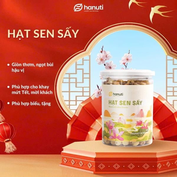 Hạt sen Bắc sấy ăn liền canh tác không hóa chất Hanuti – SATI LIVING