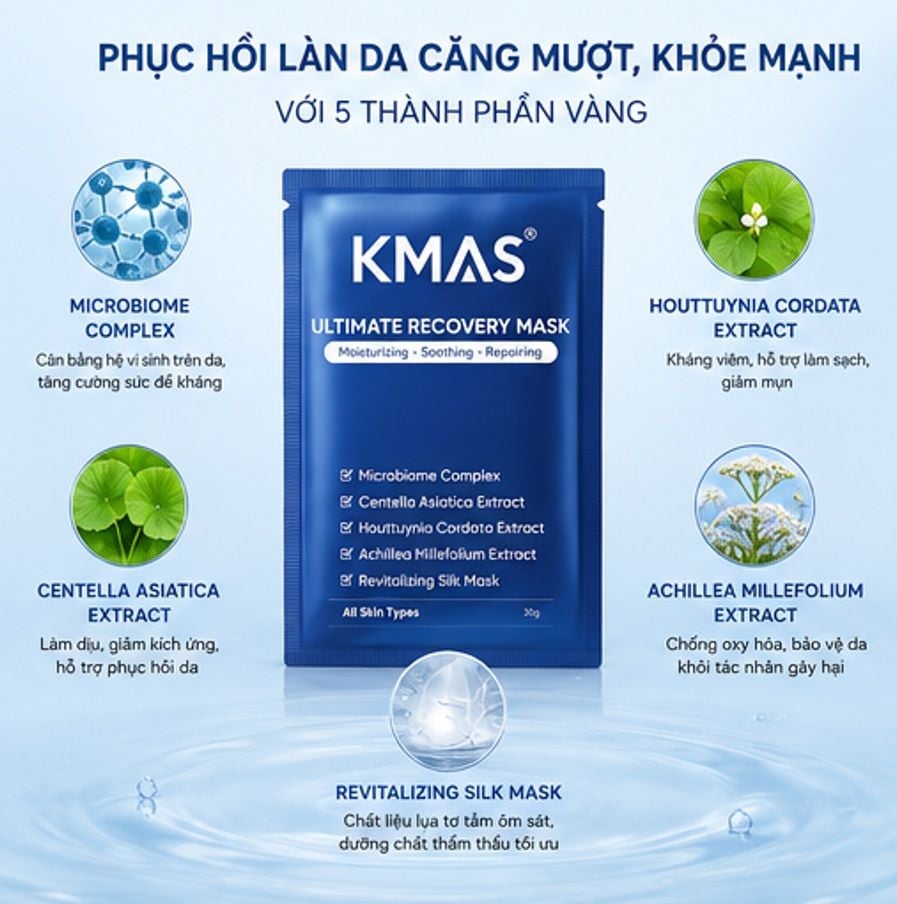 (NHẬP KHẨU) (1 MIẾNG LẺ) Mặt nạ dưỡng ẩm Kmas Ultimate Recovery Mask 3 ...