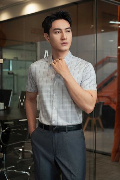 Sơ mi CT24 khaki kẻ vuông - TXNC01 – ADAM STORE - Thương hiệu veston ...