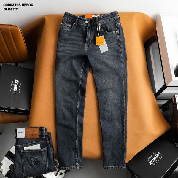 Quần jean nam Heboz dáng slim trơn D043 – HẾN STORE menswear
