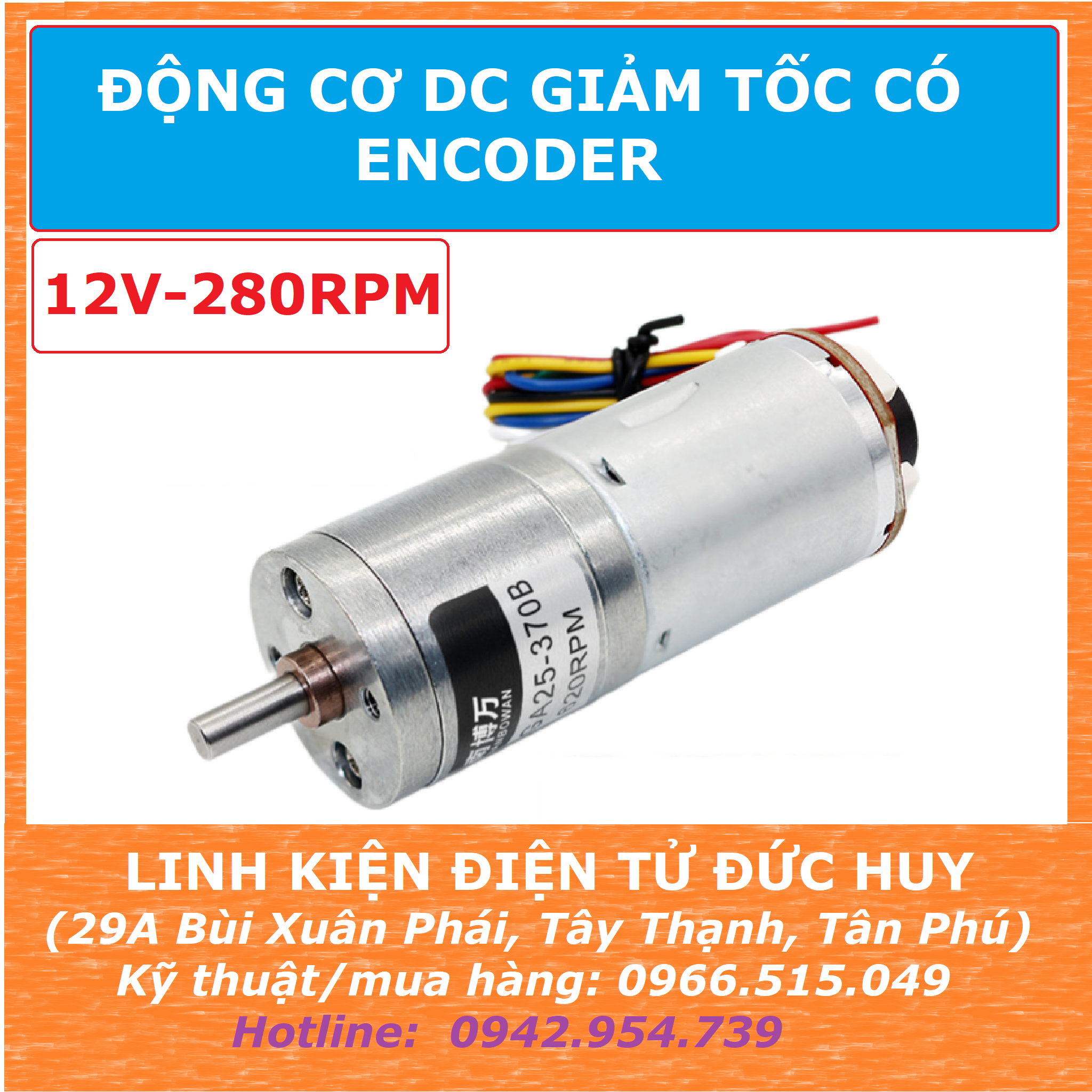 GA25 370 12V 280rpm động cơ encoder – LINH KIỆN ĐIỆN TỬ ĐỨC HUY (29A ...