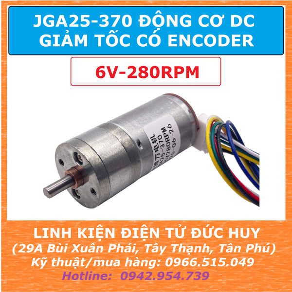JGA25-370 6V 280rpm động cơ dc giảm tốc có encoder – LINH KIỆN ĐIỆN TỬ ...