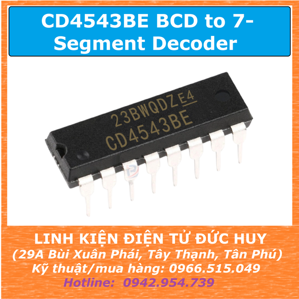 CD4543BE CD4543 BCD to 7-Segment Decoder – LINH KIỆN ĐIỆN TỬ ĐỨC HUY (29A BÙI XUÂN PHÁI)