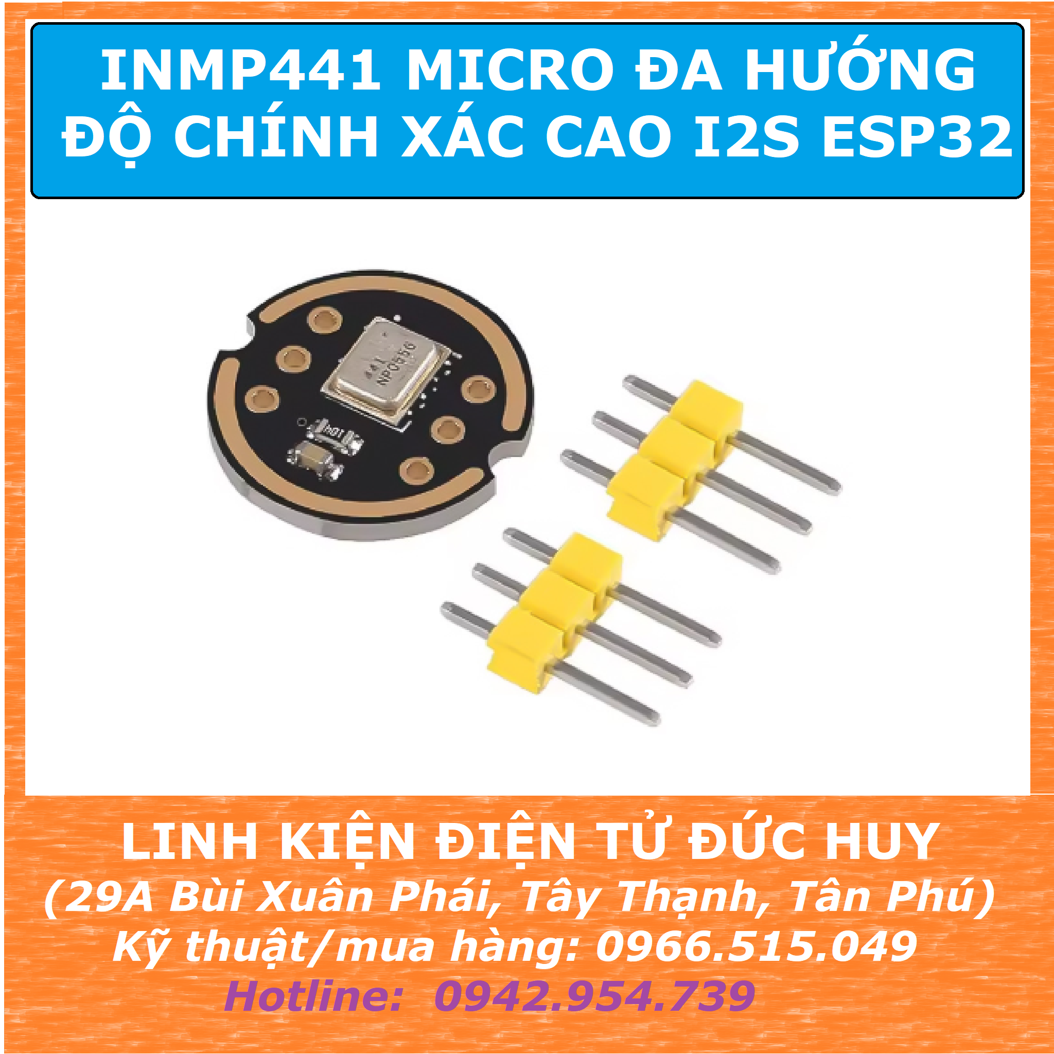 INMP441 MẠCH CẢM BIẾN ÂM THANH MICRO I2S (chip thường chưa hàn chân ...