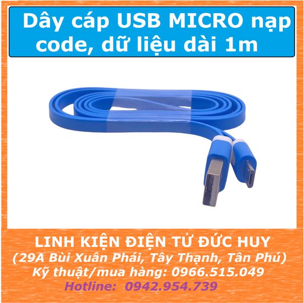 Cáp USB MICRO dài 1m nap code dữ liệu (Arduino, ESP8266, ESP32) – LINH ...