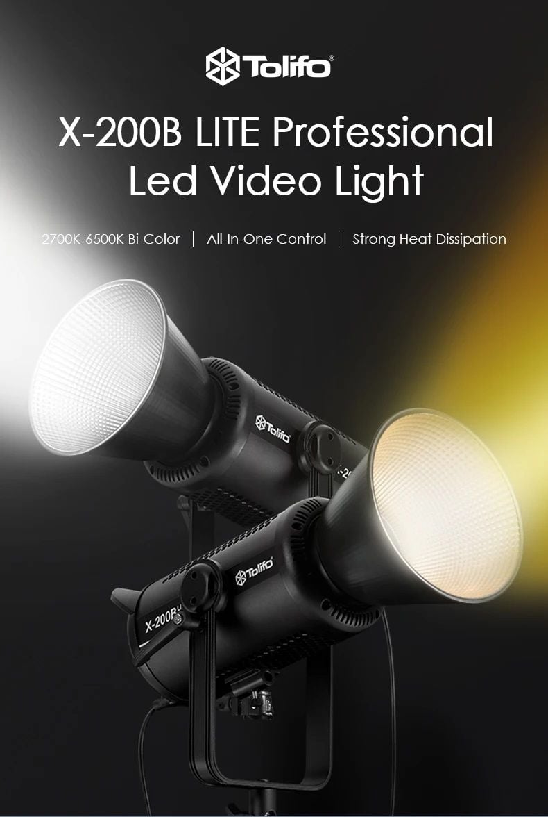 Đèn Led Tolifo X-200B Lite 2700K-6500K - 215W - Pustudio.vn