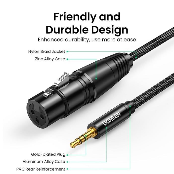 Dây chuyển đổi Ugreen 3.5mm sang XLR 20244 2m cao cấp - Pustudio.vn