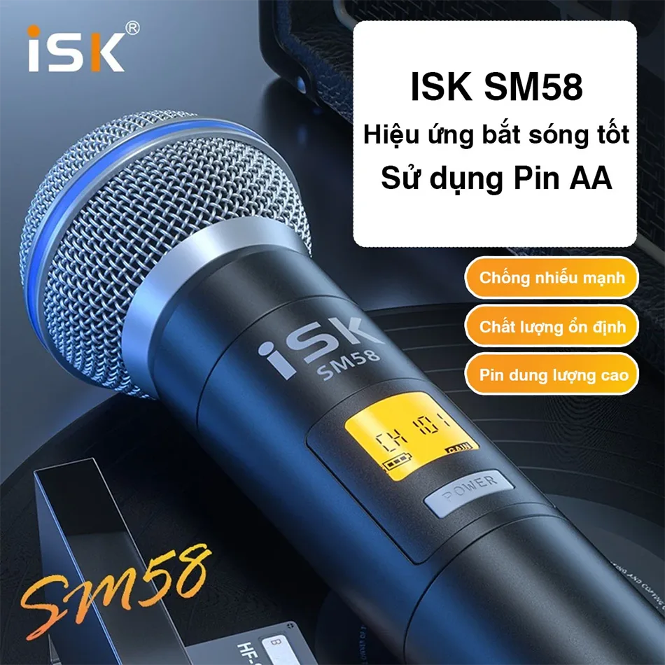 Micro thu âm ISK SM58 - Micro không dây - Pustudio.vn