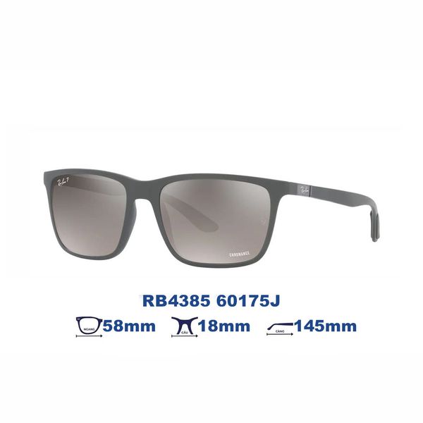 Kính mát RAYBAN RB4385 60175J – Xám mờ tối giản | Mắt Kính Liên Sơn ...