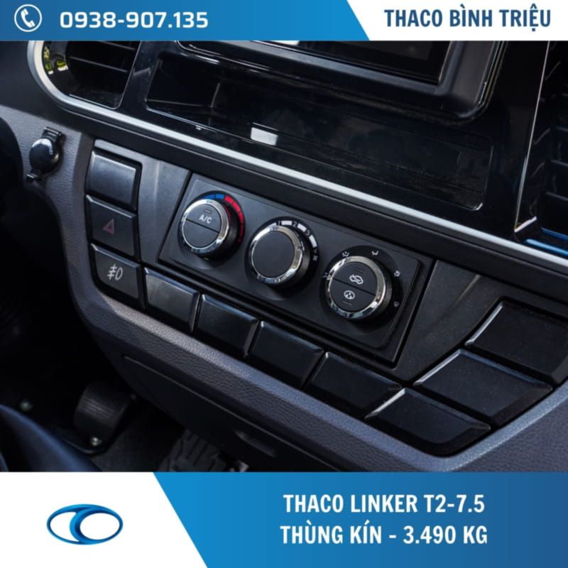 Xe tải Thaco 3.5 tấn | Linker T2-7.5 | Thùng kín 5,2 m – THACO Bình Triệu