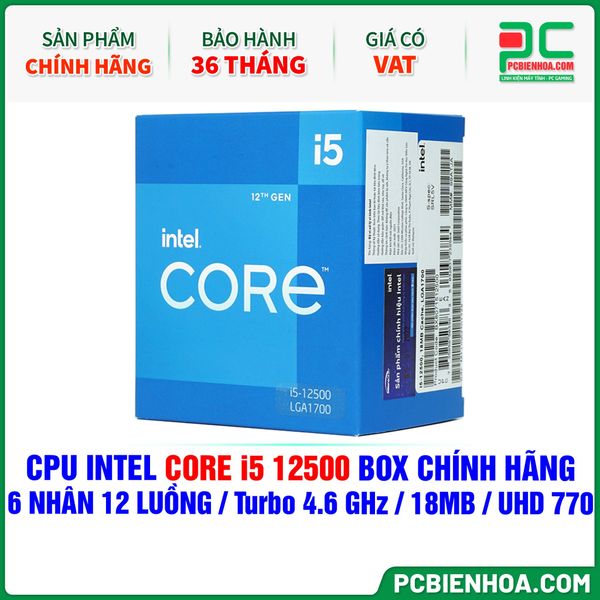 CPU INTEL CORE i5 12500 BOX CHÍNH HÃNG ( 6 NHÂN 12 LUỒNG / UHD 770 ...