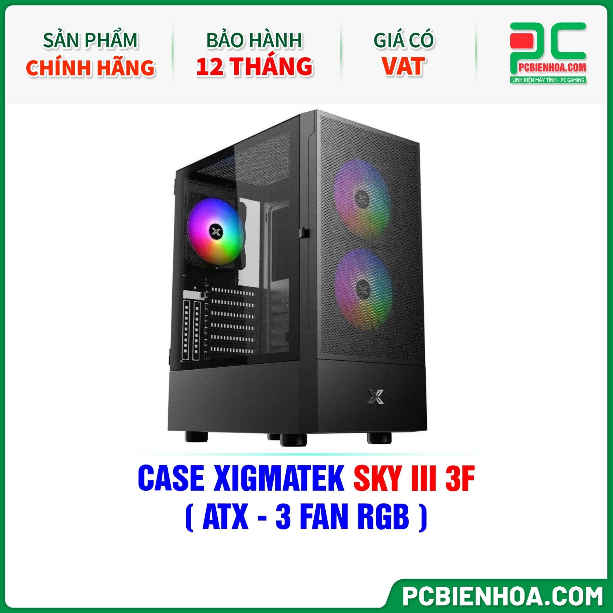 CASE XIGMATEK SKY III 3F ( ATX - 3 FAN RGB ) – PCBIENHOA