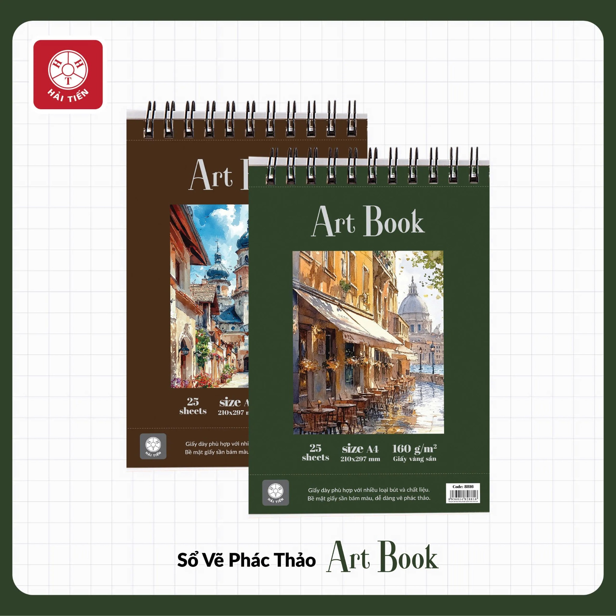 Sổ Vẽ A4 Hải Tiến 25 Tờ ART BOOK 8816 Vàng Sần - Kích thước 210x297mm ...