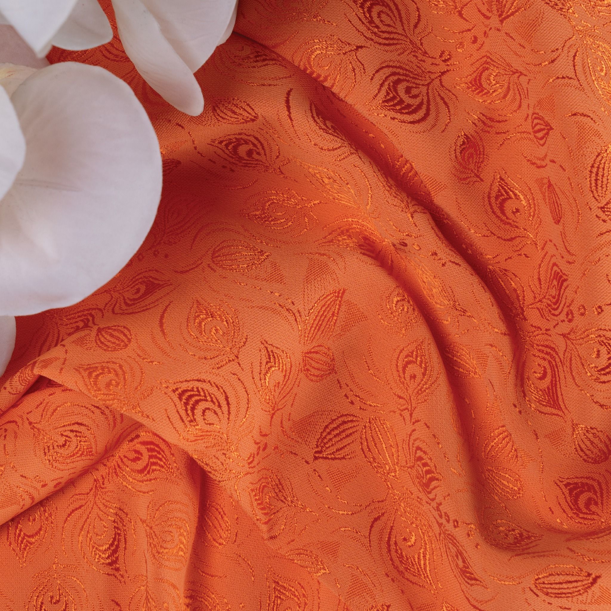 EFUN003-208 Vải Gấm Hoa Co Giãn Màu Cam Khổ 1m15 x 2m5 – Công Ty Cổ ...